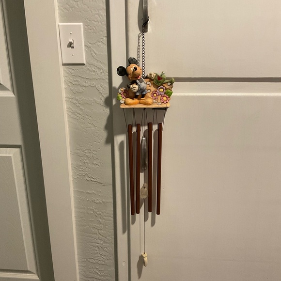 Disney | Wall Decor | Disney Mickey Mouse Floral Wind Chime With Brown ...